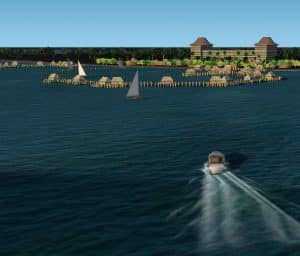 FS2002 Bora Bora Hotels and Town, Island of Bora Bora, French Polynesia ...