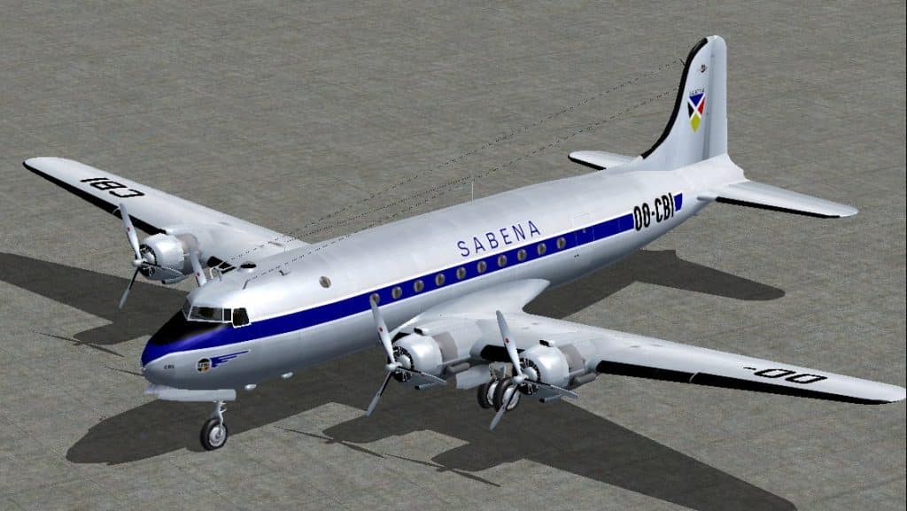 FSX/FS2004 Douglas DC-4 Sabena Textures only - Microsoft Flight ...