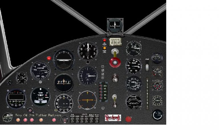 Beechcraft Staggerwing Panel - Flight Simulator 2002 Mod