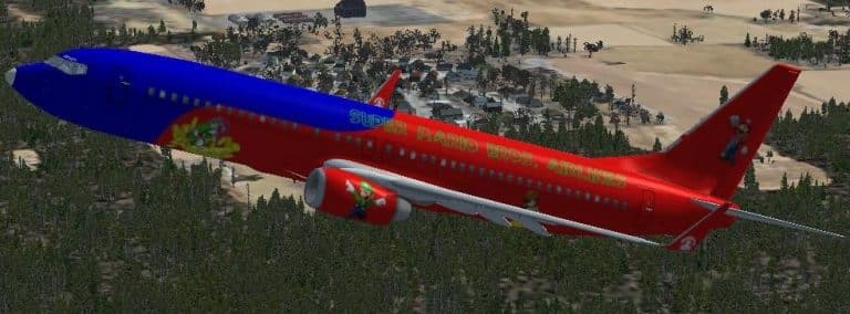 Boeing 737-800 Super Mario Bros Textures - Microsoft Flight Simulator X Mod