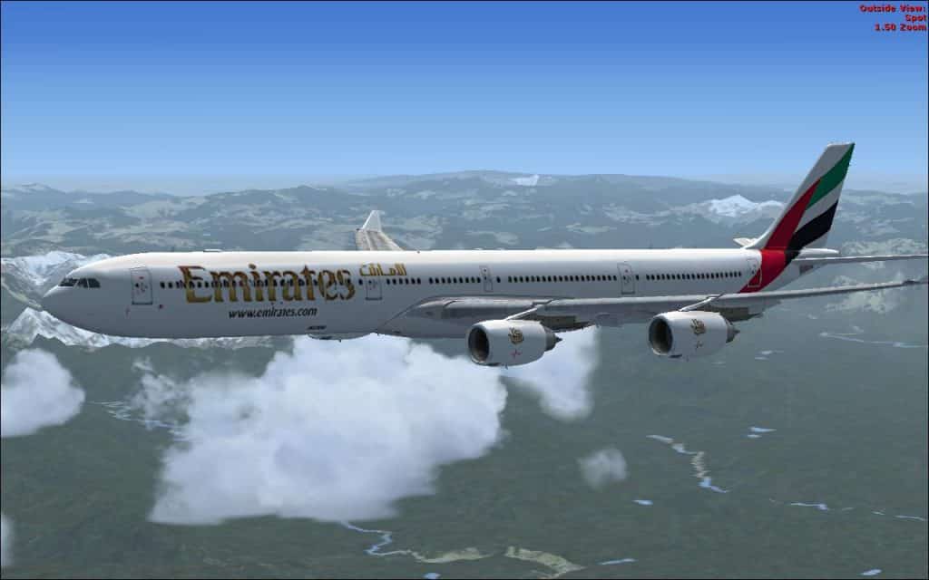 Airbus A340-600 Fly Emirates Textures - Microsoft Flight Simulator X Mod