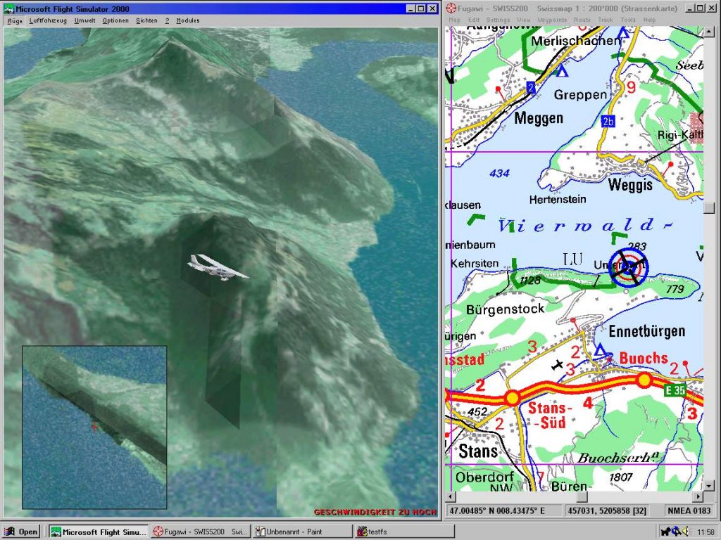 Moving Map for FS2000 (4) - Flight Simulator Addon / Mod