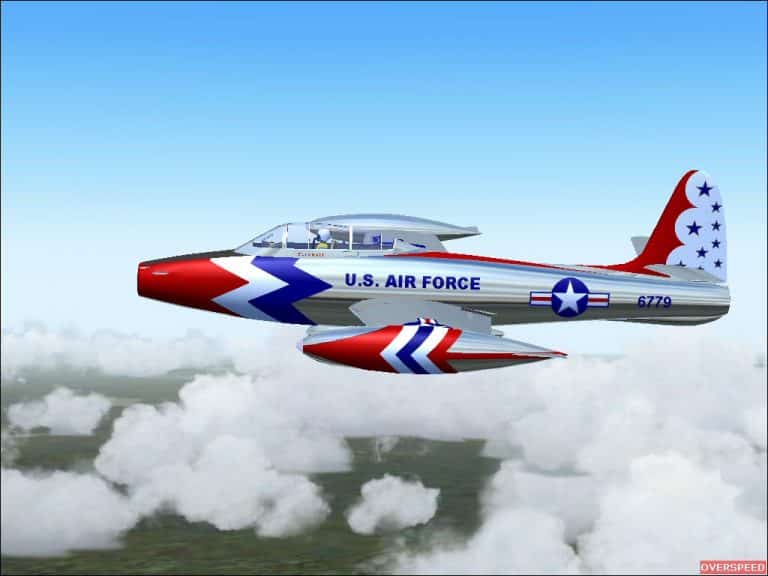 FS2004 F84G Thunderjet USAF Thunderbirds - Flight Simulator 2004 Mod
