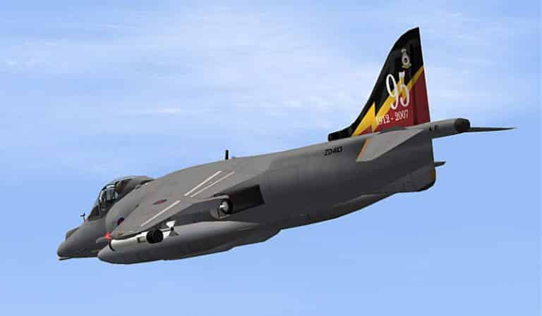 FS2004 Harrier GR7 RAF ZD410 4 Sqn 95th Anniversary Textures only ...