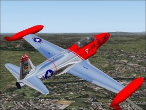 FS2004 Lockheed T-33A T-Bird Jet Training. Red Rex Livery of USAF (3 ...