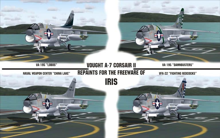 FS2004 Textures Package for IRIS A-7 Corsair II - Flight Simulator 2004 Mod