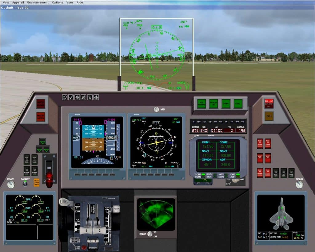 Lockheed-Martin F22 Raptor 2D panel - Flight Simulator Addon / Mod