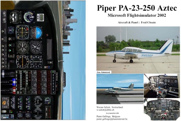 FS2002 Manual/Checklist -- Piper PA-23-250 Aztec - FS Aircraft Manuals Mod