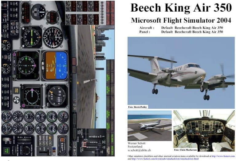 FS2004 Manual/Checklist -- Default Beech King Air 350 - FS Aircraft ...