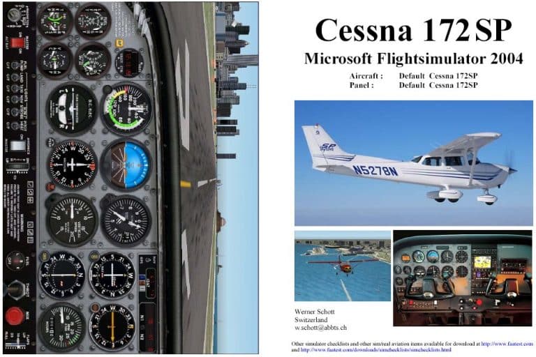 FS2004 Manual/Checklist -- Default Cessna 172 SP - FS Aircraft Manuals Mod