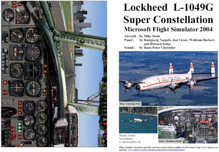 FS2004 Manual/Checklist -- Lockheed Super Constellation L-1049G - FS ...