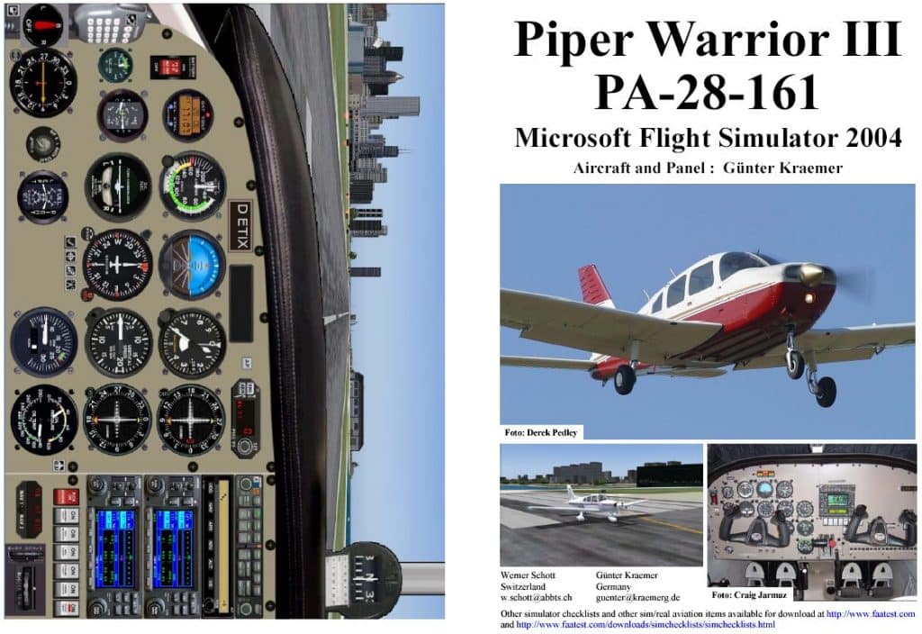 FS2004 Manual/Checklist Piper PA-28-161 Warrior III - FS Aircraft ...