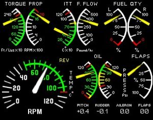 C208 Digital Engine Panel for FIP - FS Gauges Mod