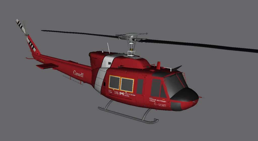 FSX Twin Huey Static Scenery Object - FS Design Mod