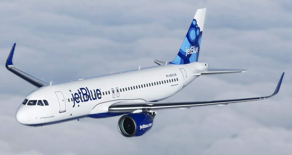 Jetblue A320neo blueberries tail N627JB(8k) v1.0 - MSFS 2020 Liveries Mod