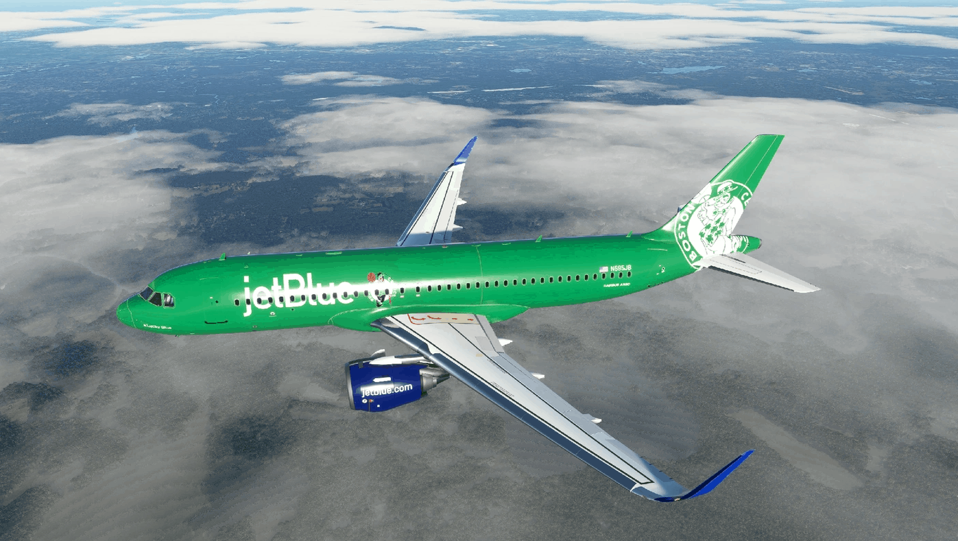 [A32NX] JetBlue Boston Celtics Livery v1 (4) - Flight Simulator Addon / Mod
