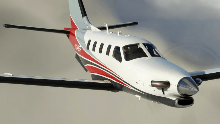 TBM 930 Silver_Red_Black v1.0 - MSFS 2020 Liveries Mod
