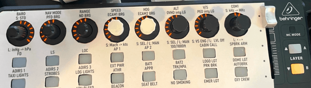 Behringer XTouch mini template for FBW A32nx exp and AAO v1.0 ...