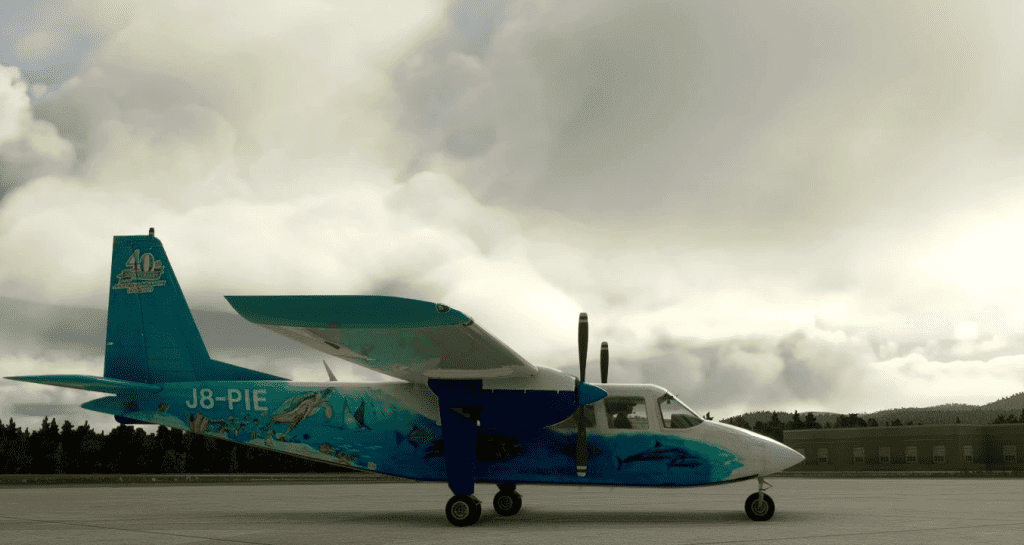 BN2B Islander Mustique Airways J8-PIE request v1.0 - MSFS 2020 Liveries Mod