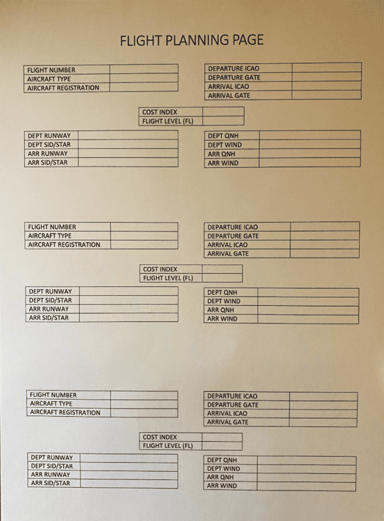 Flight Planning Print Out Page - Basic Information v1.0 - MSFS2020 ...