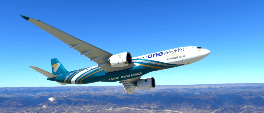 Oman Air (A4O-DI) "Oneworld" (fictional/candidate) livery on Headwind Airbus A330neo-900 [8K] v1 ...