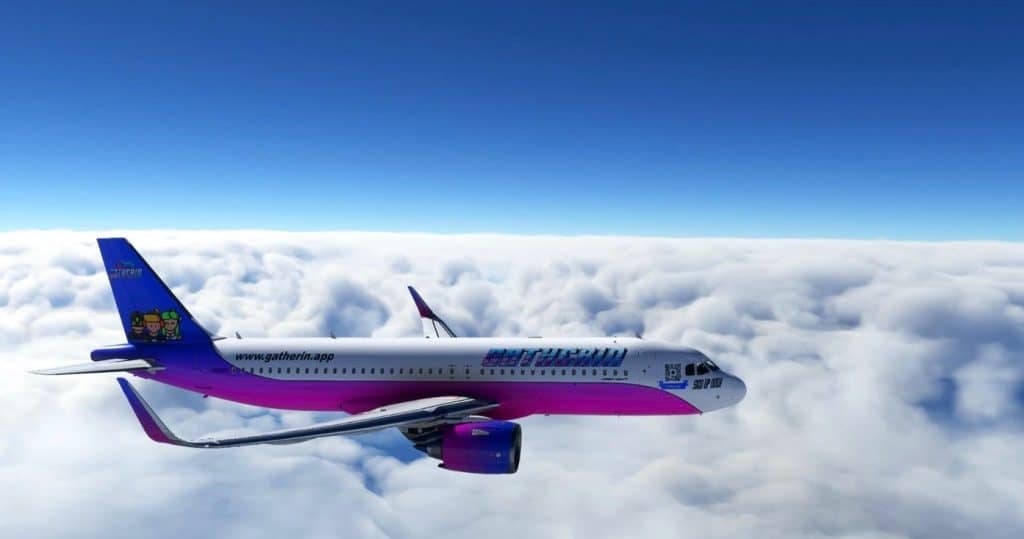 [A32NX] GatherIn 80s Synthwave livery v1 (2) - Flight Simulator Addon / Mod