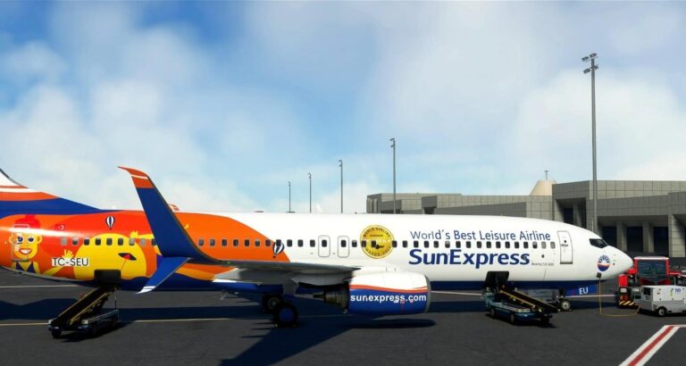 B737-800 SunExpress Special Best Airline Livery (w/Cabin) v1.0 - MSFS 2020 Liveries Mod